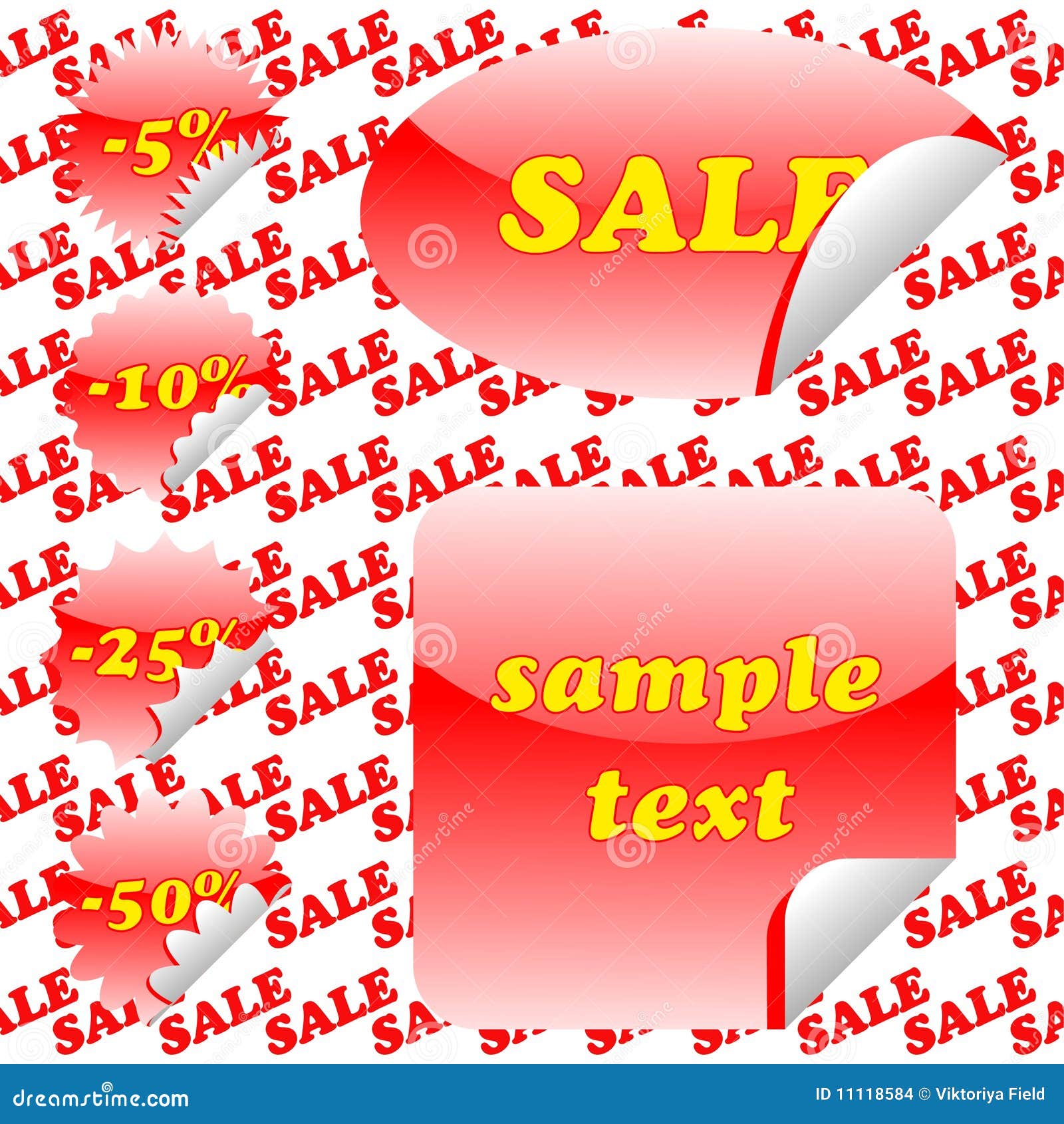 Red Sale Stickers and Seamless Pattern Stock Vector - Illustration of ...