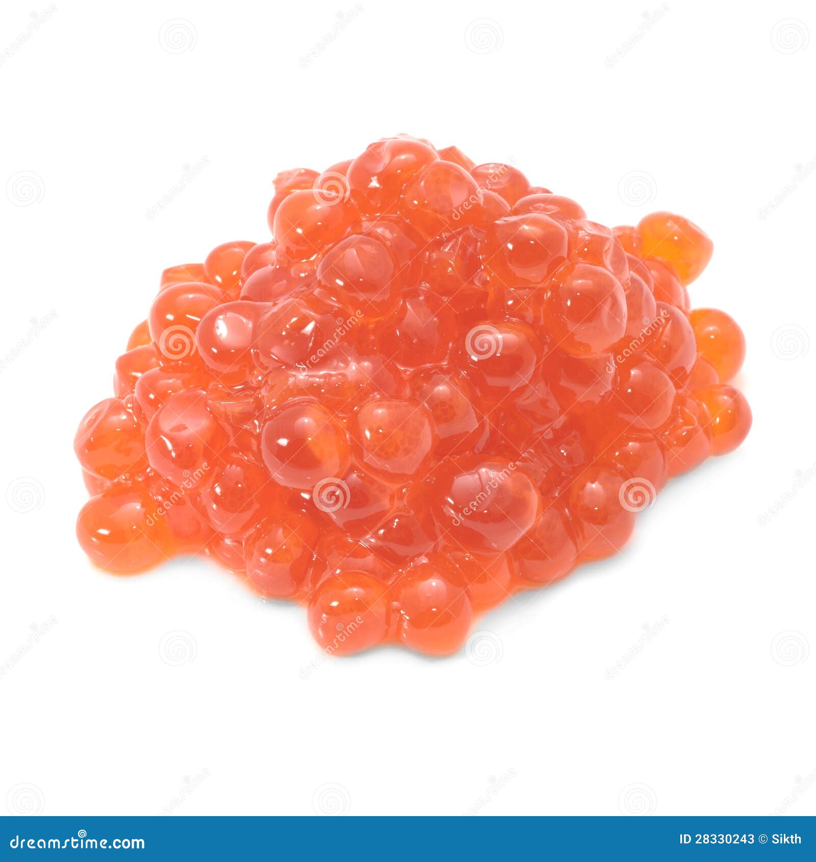 Red Salmon Caviar on White Background Stock Image - Image of food ...