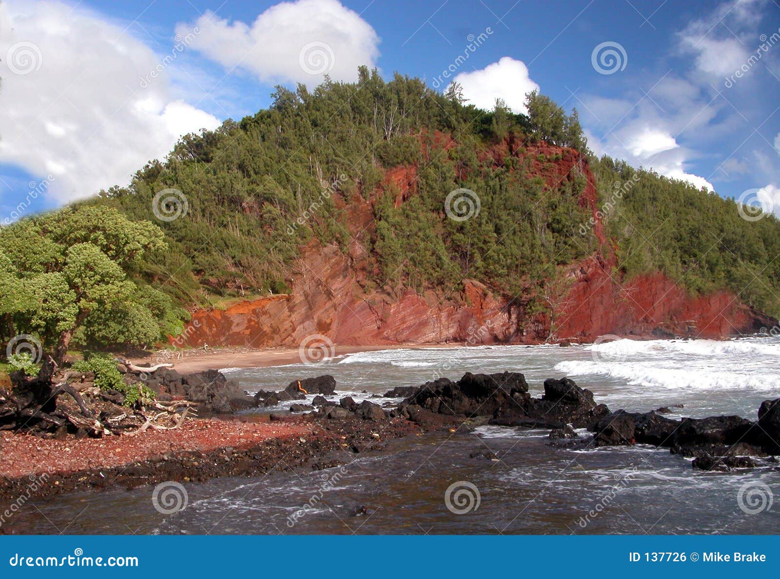 Red Sand Beach stock photo. Image of pacific, maui, beaches - 137726