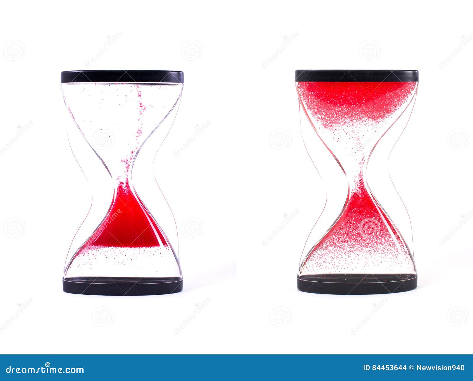 Red Sand Clock Isolated on White Background. Stock Photo - Image of ...