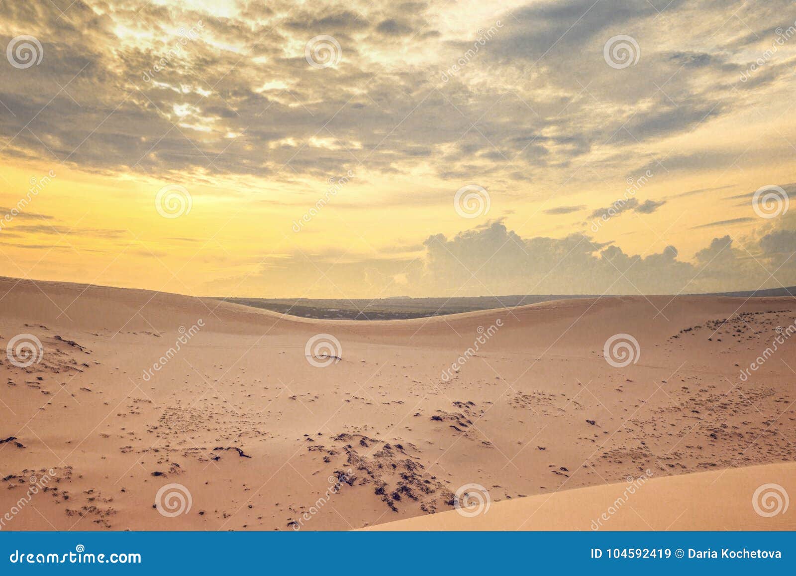 Red sand dunes in sunset stock image. Image of afterlight - 104592419