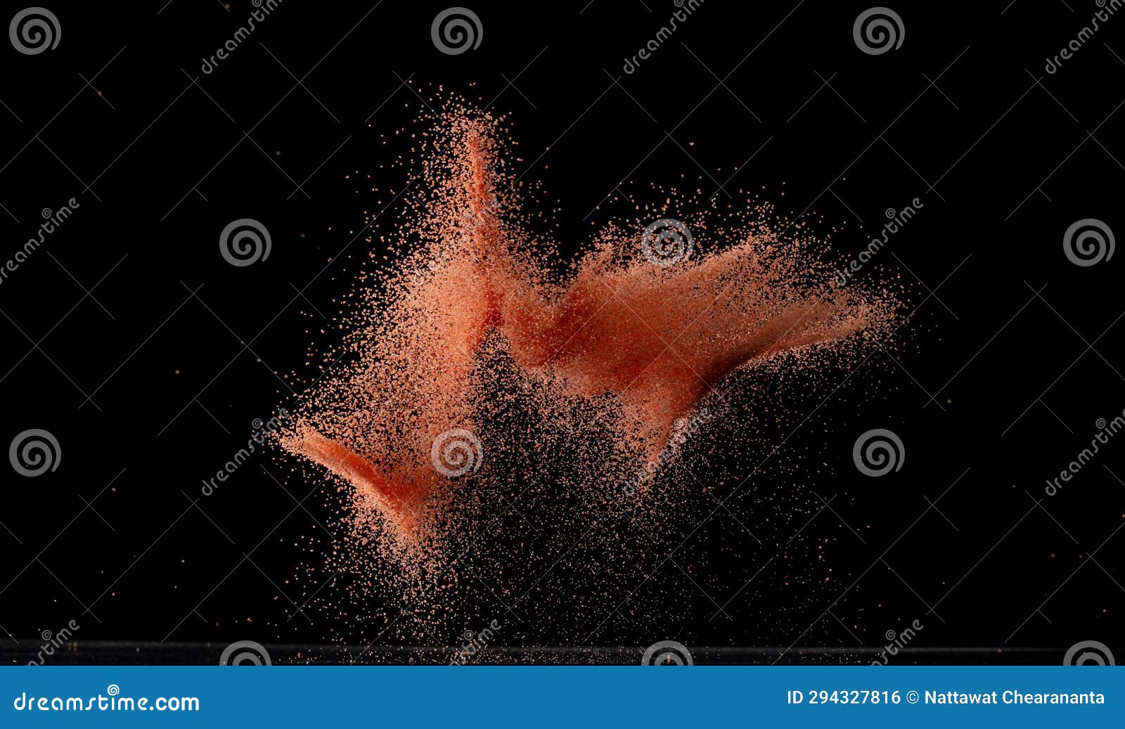 Red Sand Flying Explosion, Particle Dot Grain Wave Explode. Abstract ...