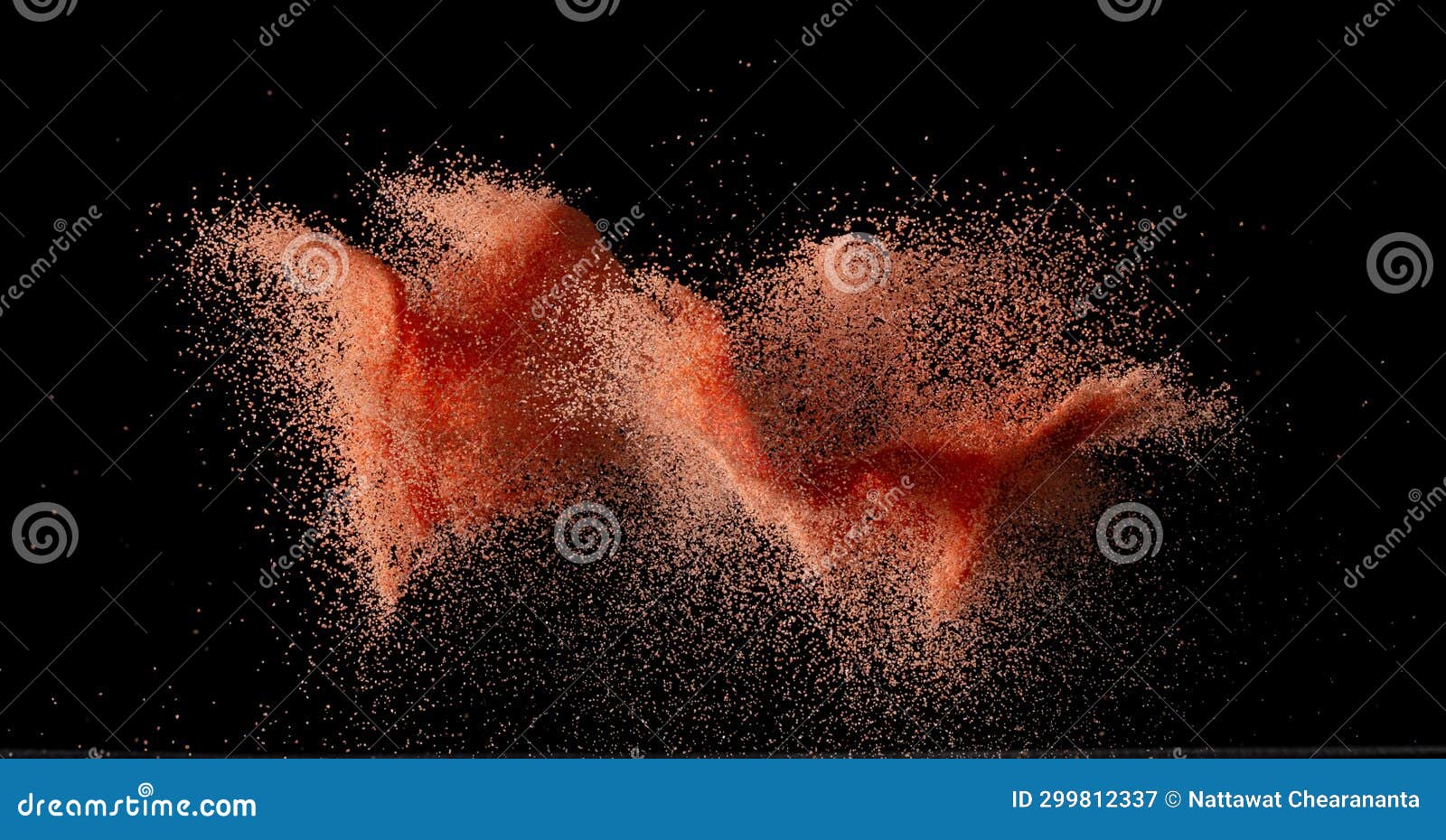 Red Sand Flying Explosion, Particle Dot Grain Wave Explode. Abstract ...