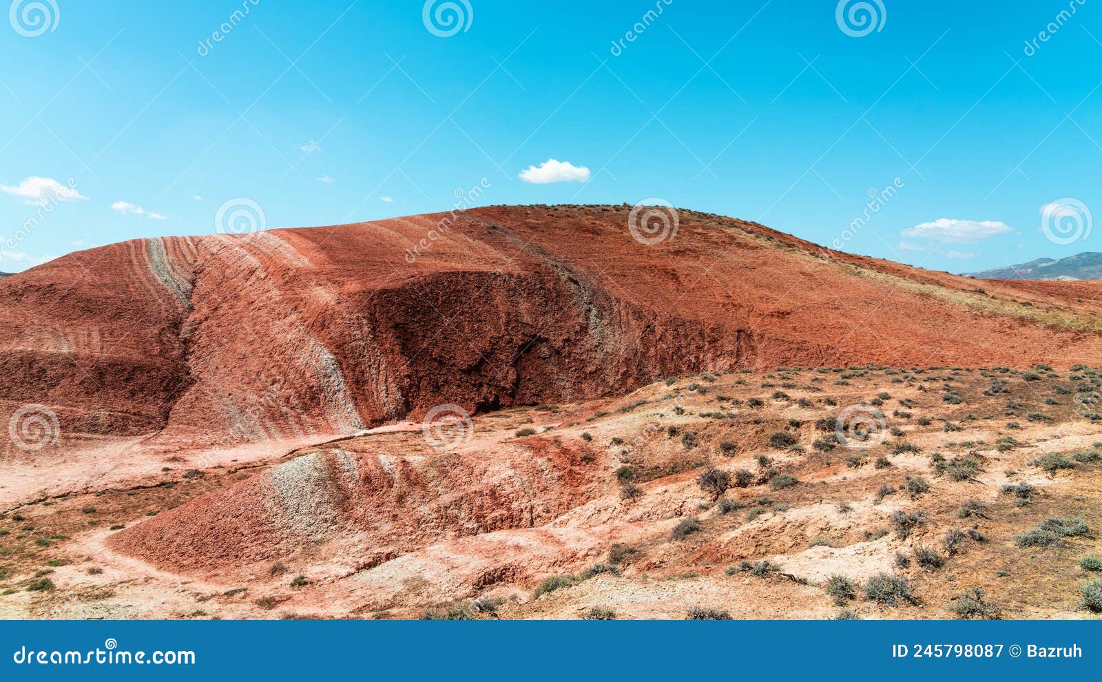 Red Sand Mountains in the Desert Area Stock Image - Image of landscape ...