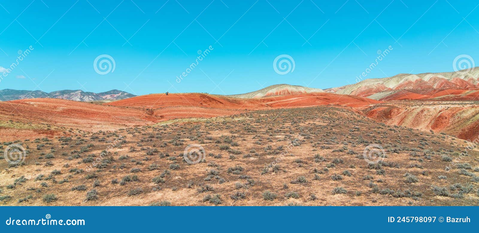 Red Sand Mountains in the Desert Area Stock Image - Image of adventure ...