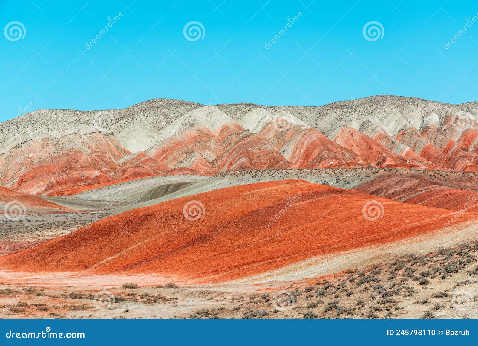 Red Sand Mountains in the Desert Area Stock Photo - Image of cliff ...