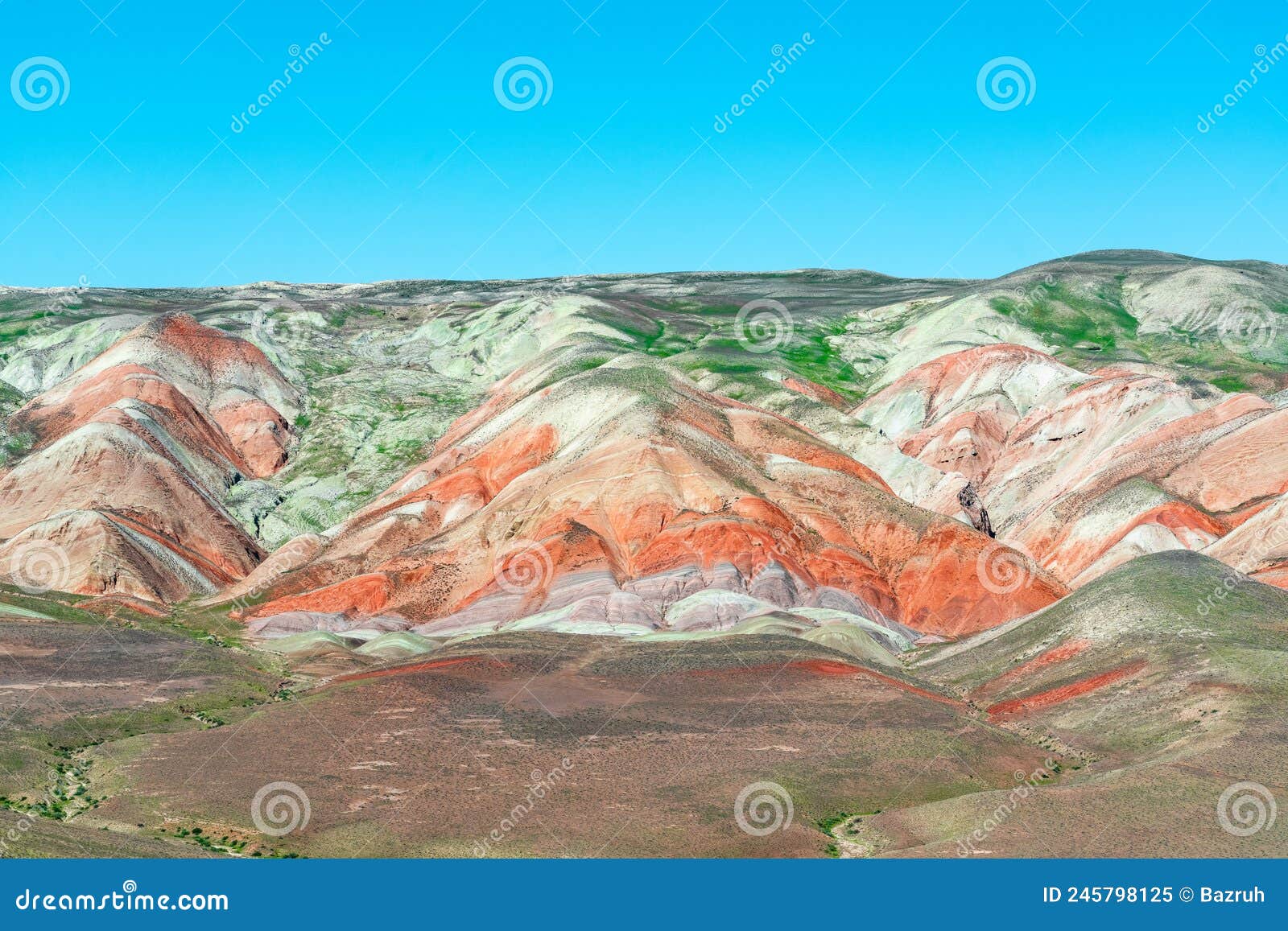 Red Sand Mountains in the Desert Area Stock Image - Image of geological ...