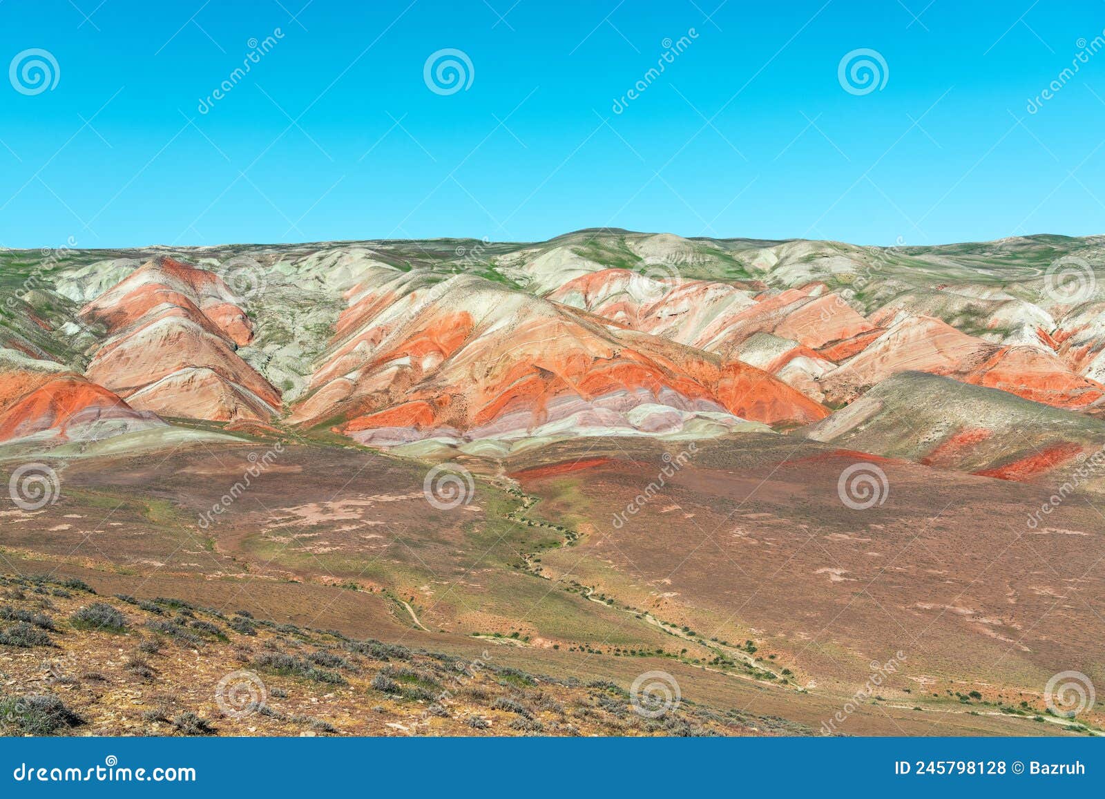 Red Sand Mountains in the Desert Area Stock Photo - Image of minerals ...