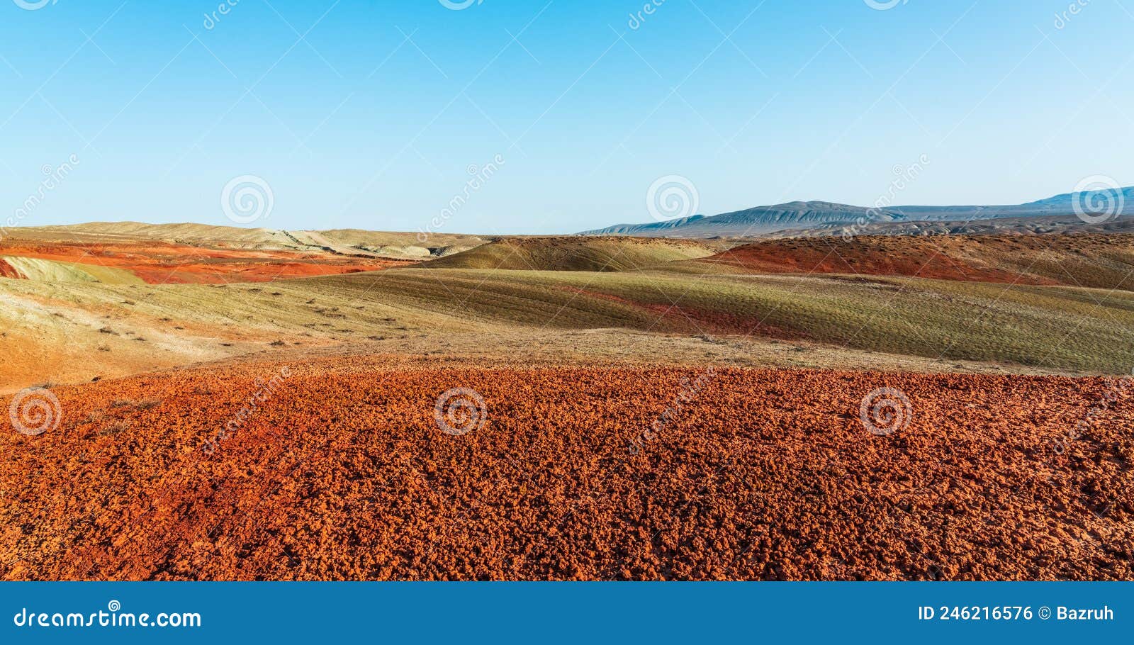 Red Sand Mountains in the Desert Area Stock Photo - Image of natural ...