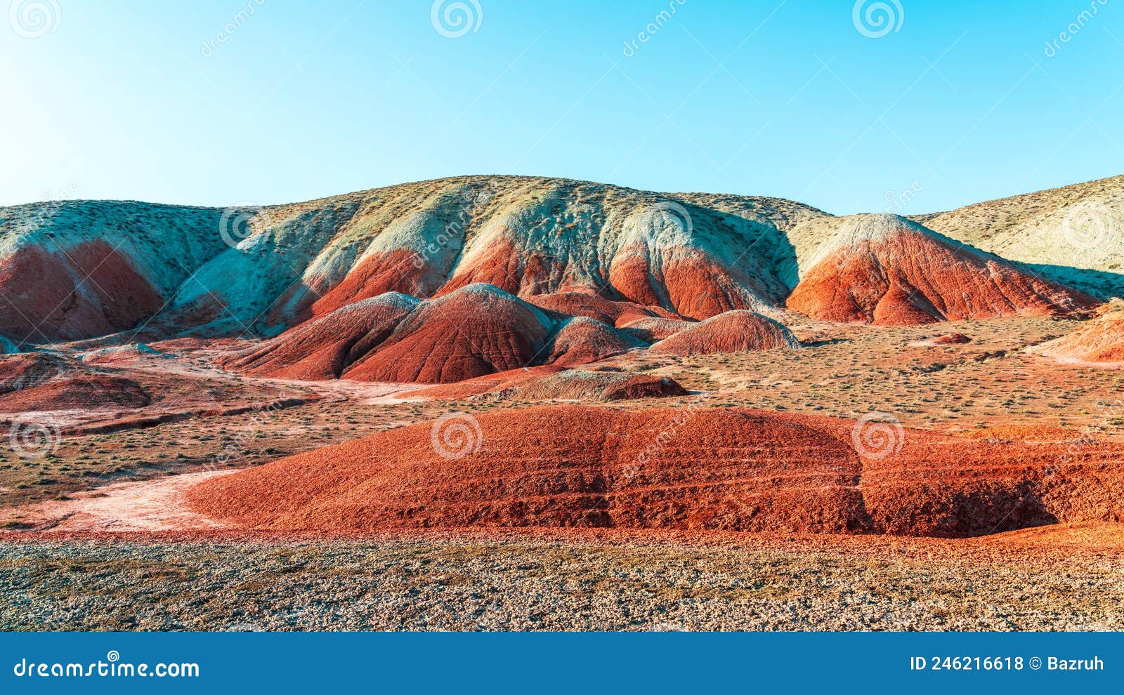 Red Sand Mountains in the Desert Area Stock Photo - Image of stone ...