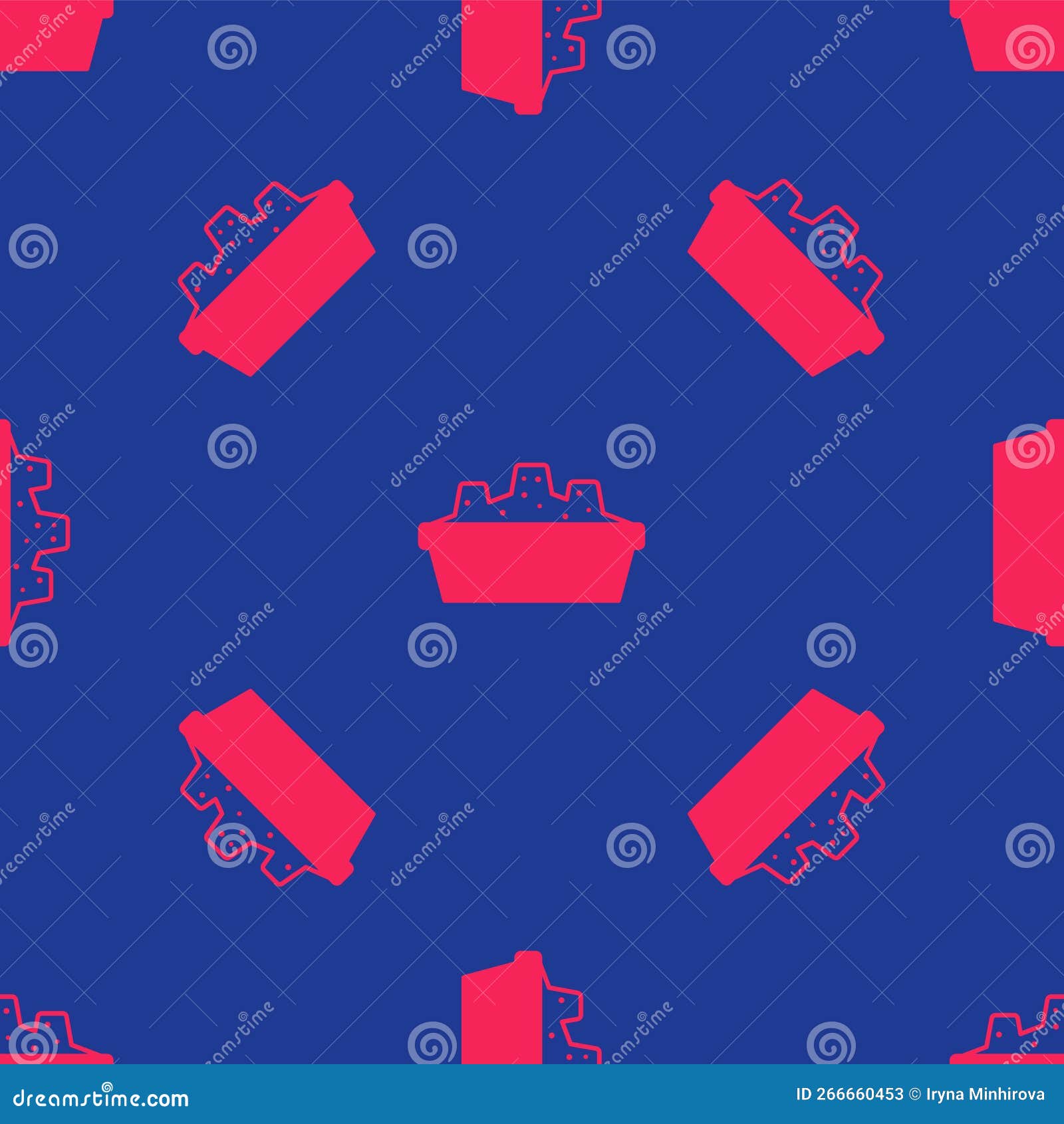 Red Sandbox for Kids with Sand Icon Isolated Seamless Pattern on Blue ...