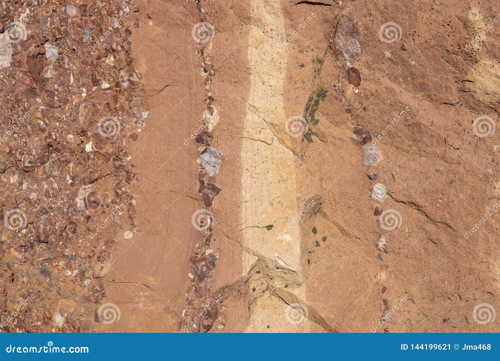 Red Sandstone Background with Pebbles Stock Image - Image of surface ...