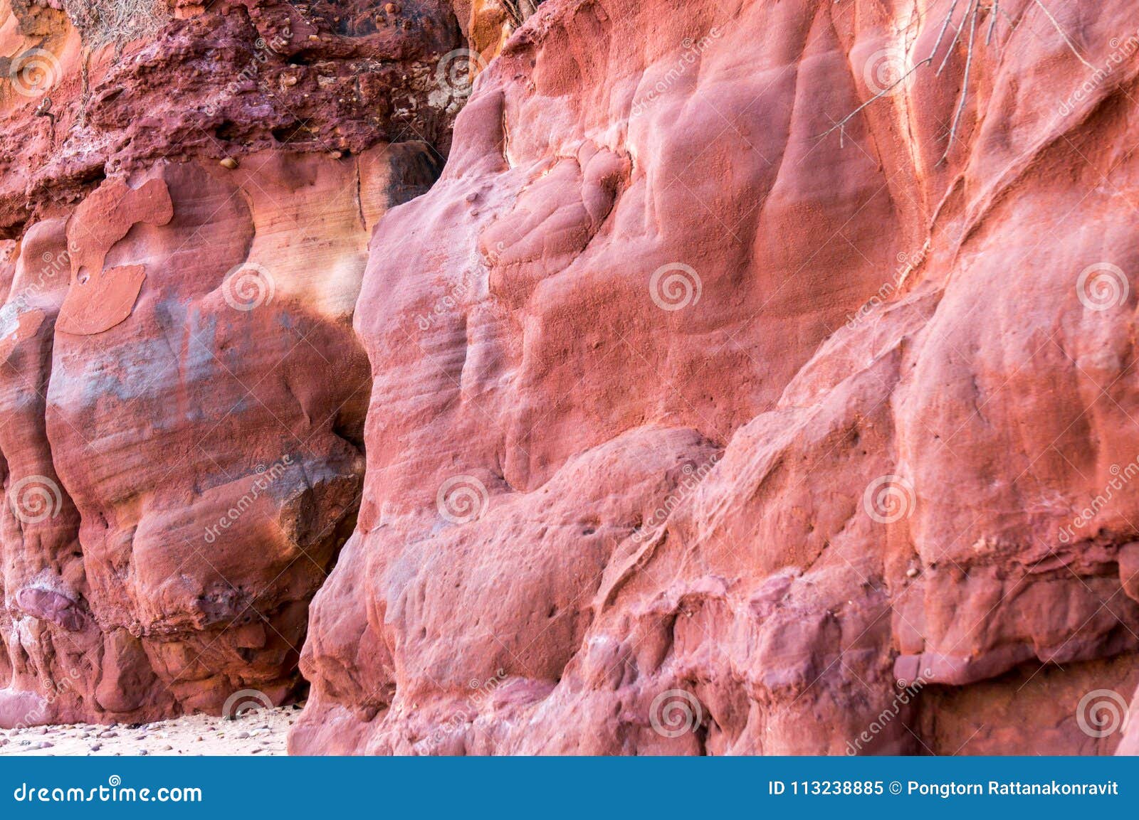 Red sandstone cliff stock image. Image of snow, beautiful - 113238885