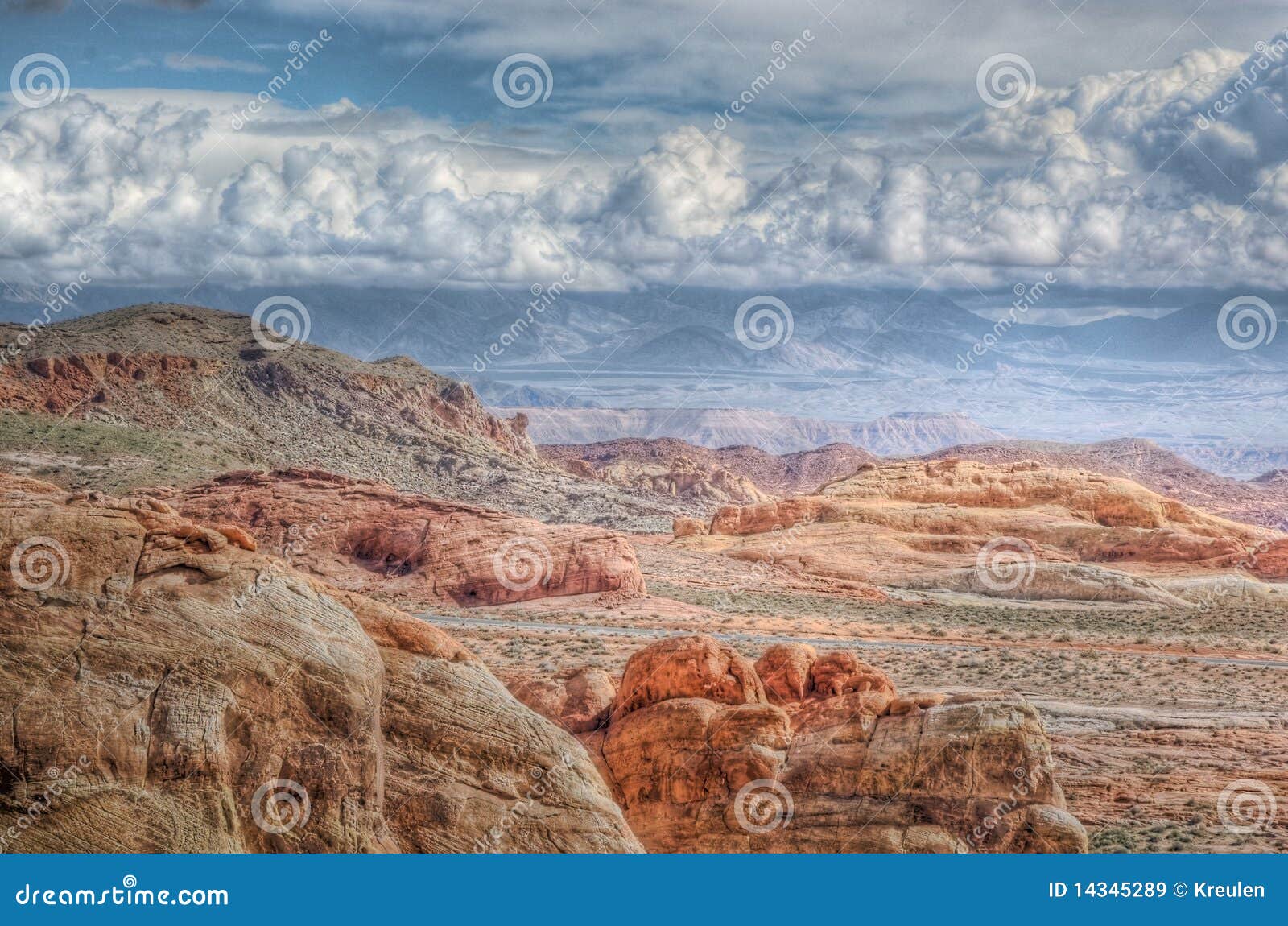 Red Sandstone Desert and Dramatic Clouds Stock Image - Image of ...