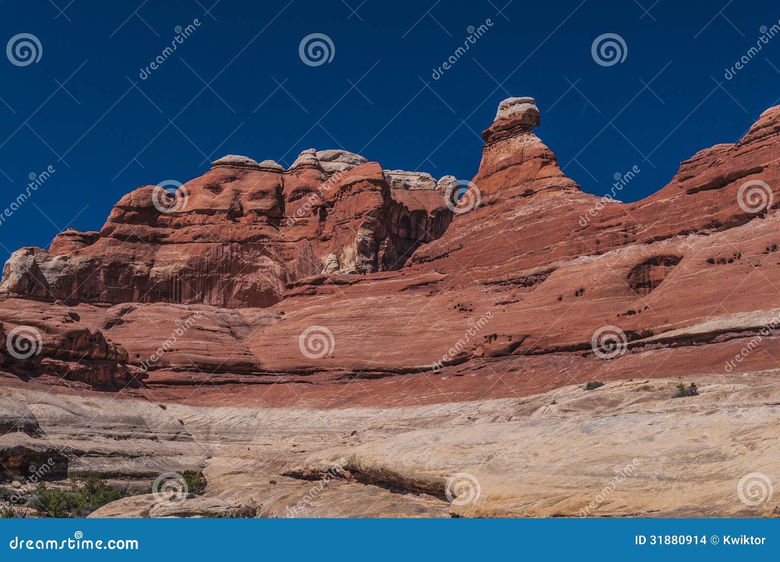 Red Sandstone Rock Formation Stock Photo - Image of rugged, reddish ...