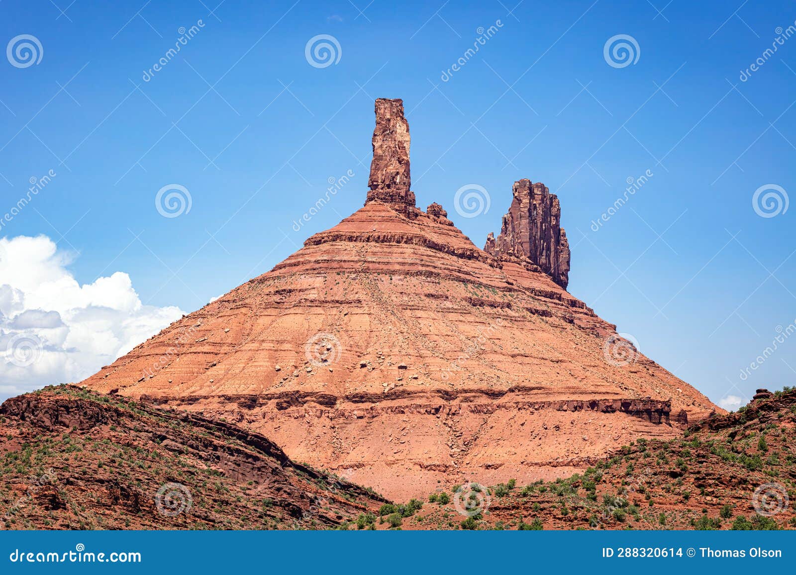 Red Sandstone Spire Rock Formation in the Utah Desert Stock Photo ...