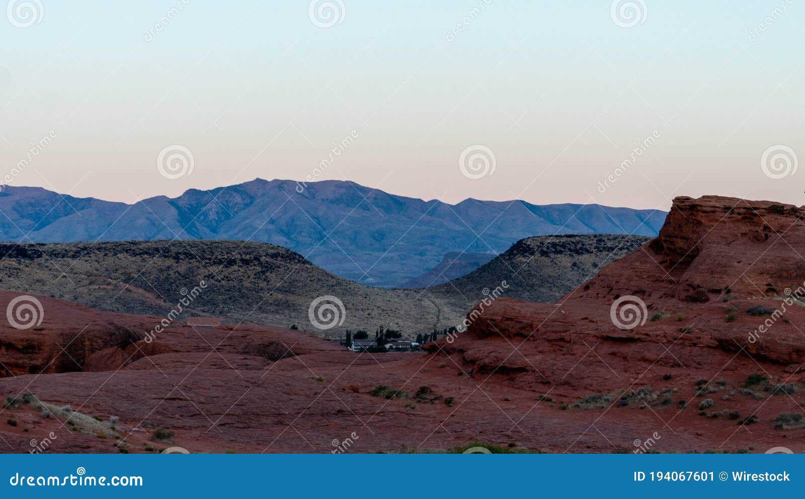 Red Sandy Mountains Under the Blue Sky in St.George City Stock Image ...
