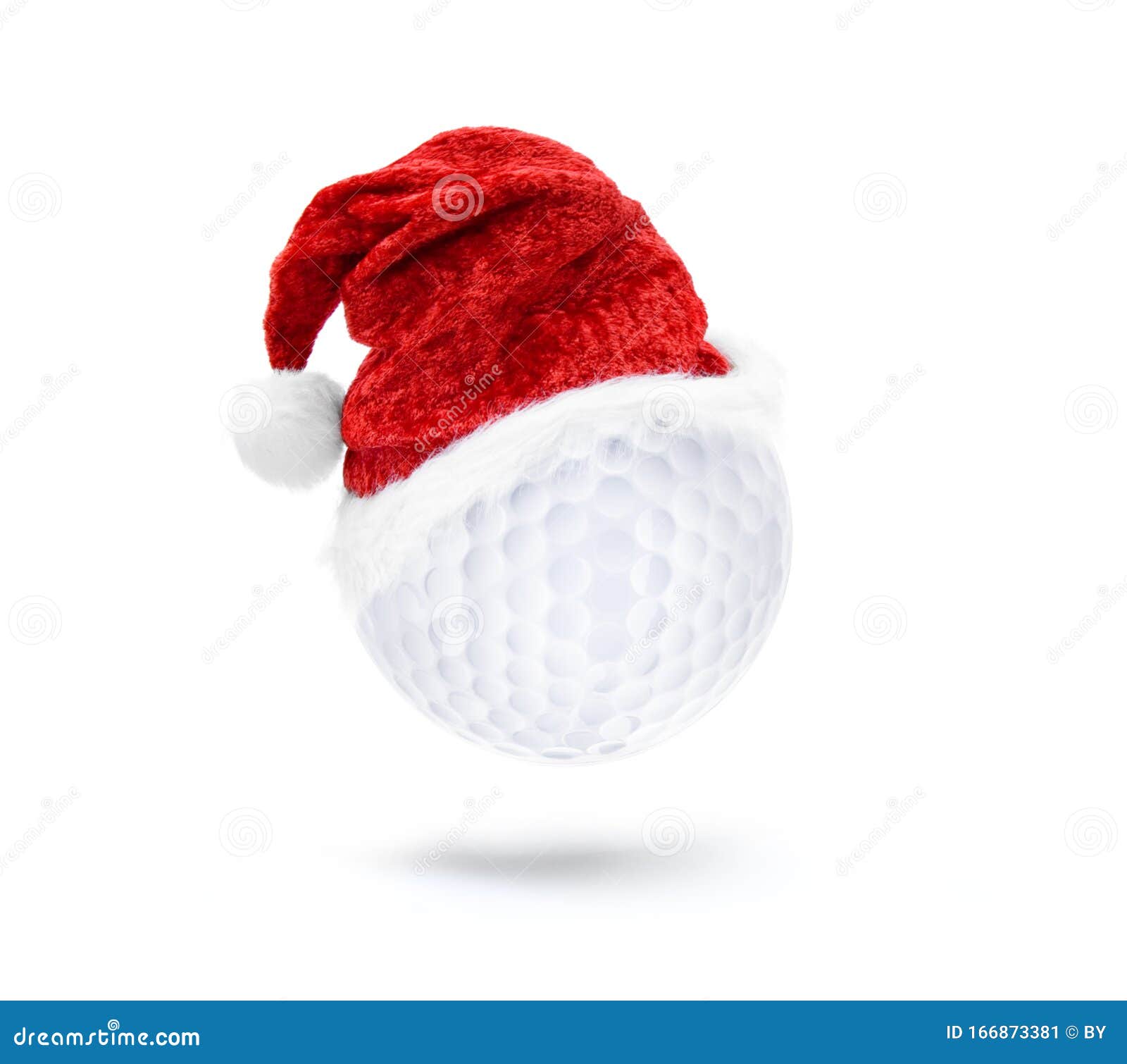 Red Santa Hat on Golf Ball stock image. Image of furry - 166873381