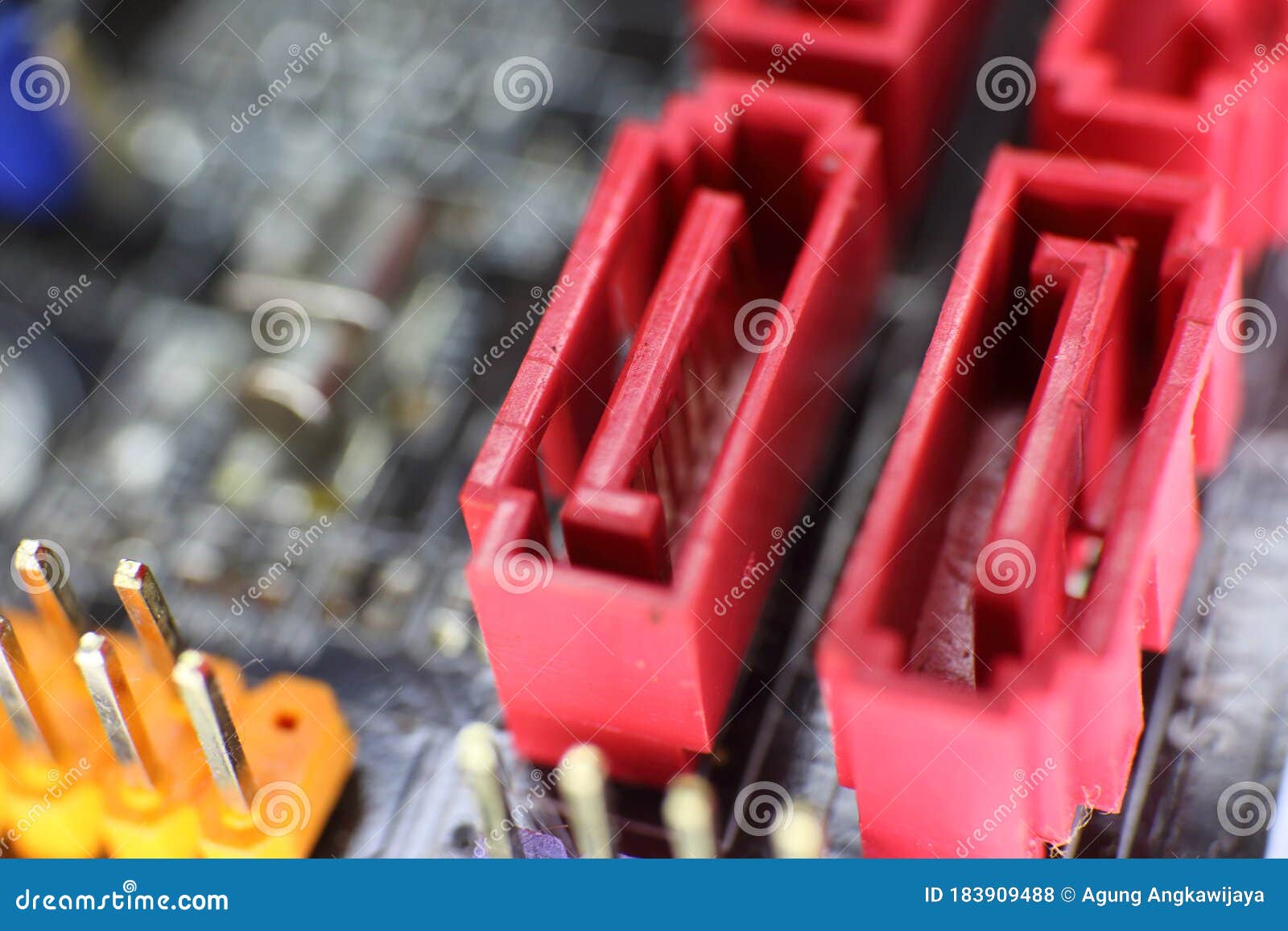 RED SATA HDD Peripheral Connector Quad Stock Photo - Image of ...