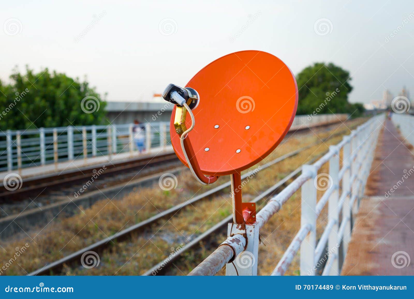 Red Satellite dish. stock image. Image of antenna, satelite - 70174489