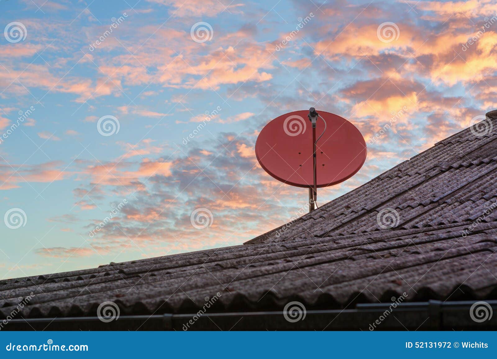 Red satellite dish stock photo. Image of equipment, outdoor - 52131972