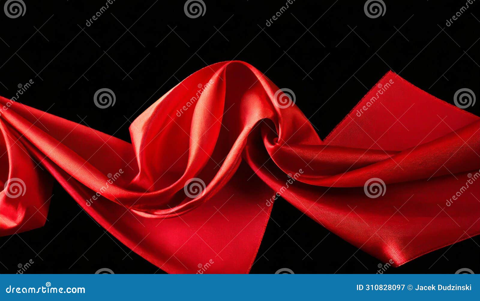 Red Satin Border.Isolated on Black Stock Illustration - Illustration of ...