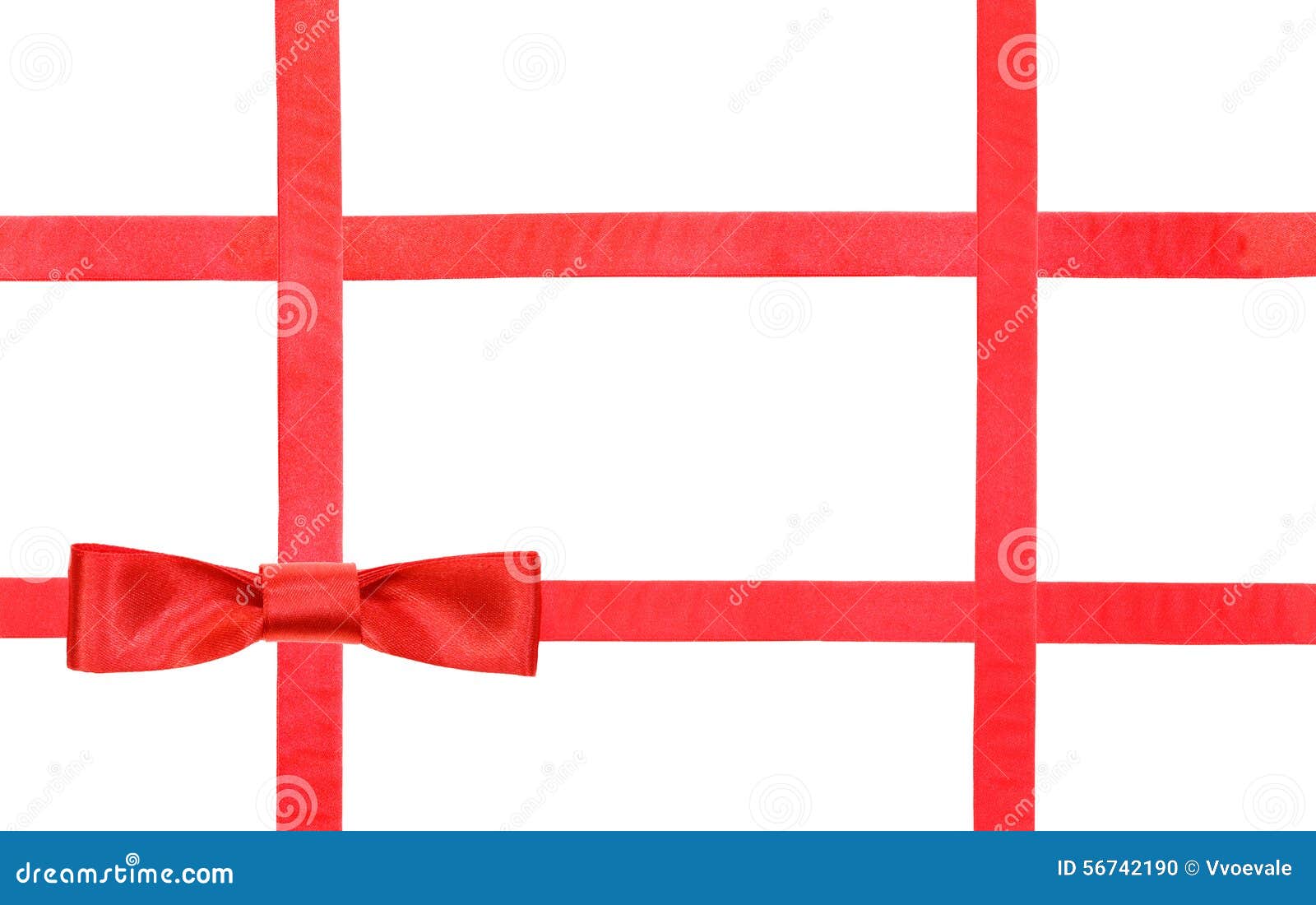 Red Satin Bow Knot and Ribbons on White - Set 31 Stock Photo - Image of ...