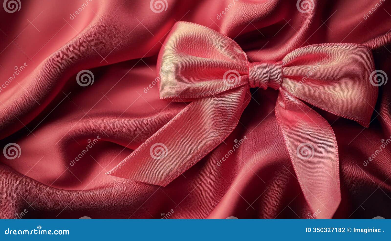 Red Satin Fabric with a Delicate Ribbon Bow Stock Illustration ...