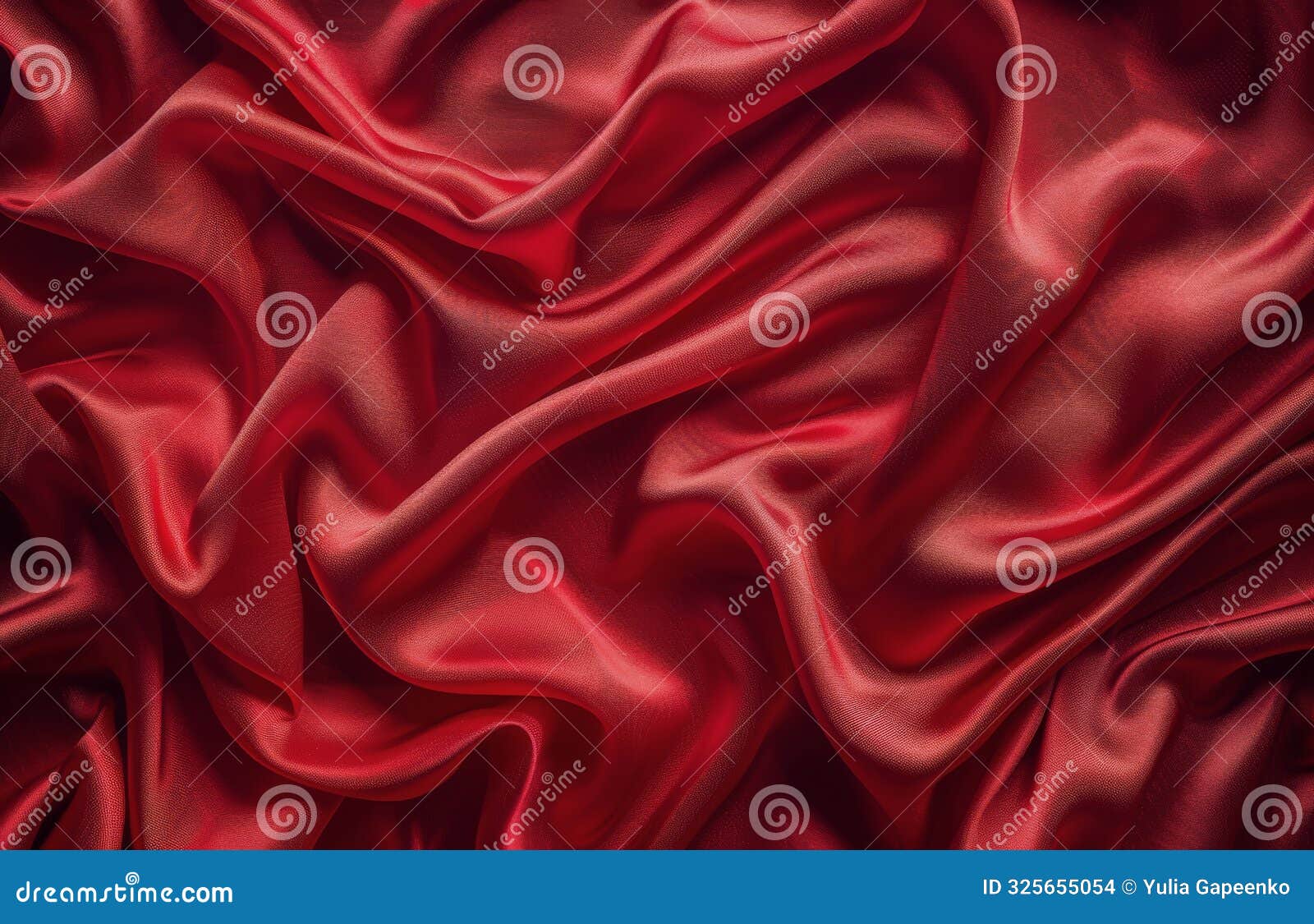Red Satin Fabric Draped and Wrinkled Stock Photo - Image of color ...