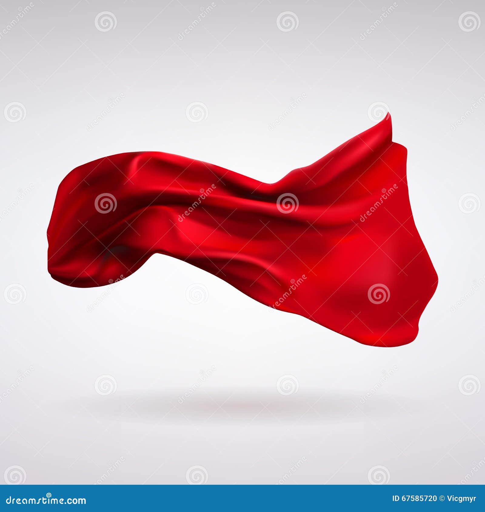 Red Satin Fabric Flying in the Wind Stock Vector - Illustration of ...