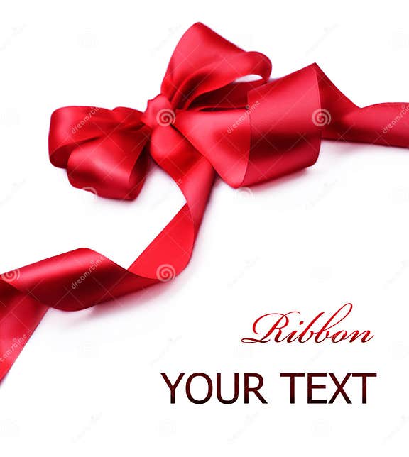 Red satin gift Bow.Ribbon stock photo. Image of corner - 16764078