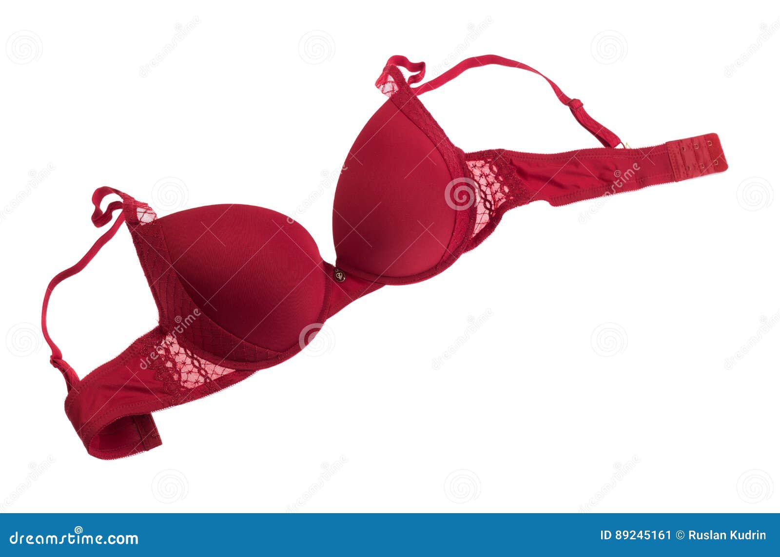 Red Satin lace bra. Studio stock image. Image of breast - 89245161