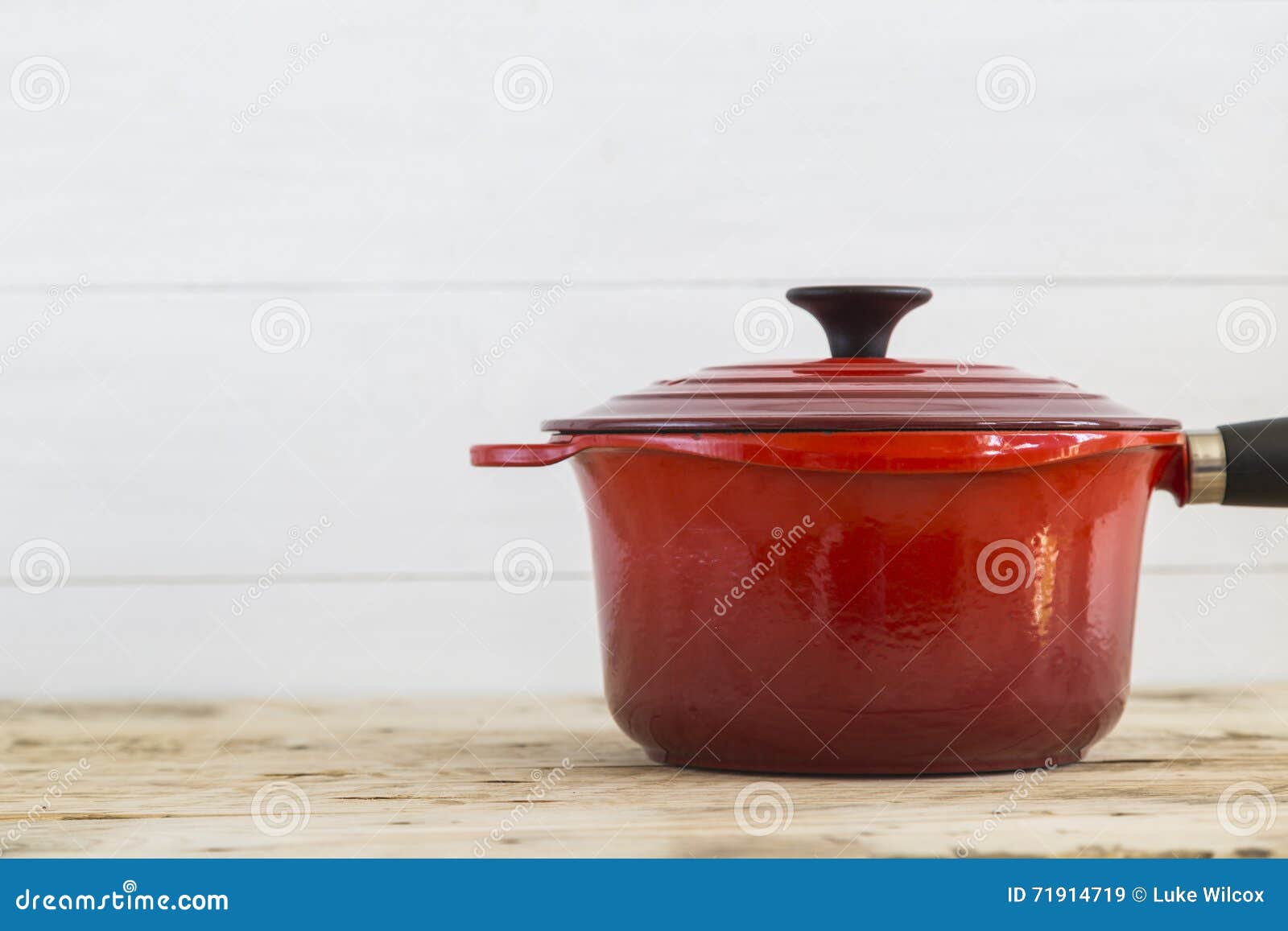 Red saucepan with lid stock image. Image of domestic - 71914719