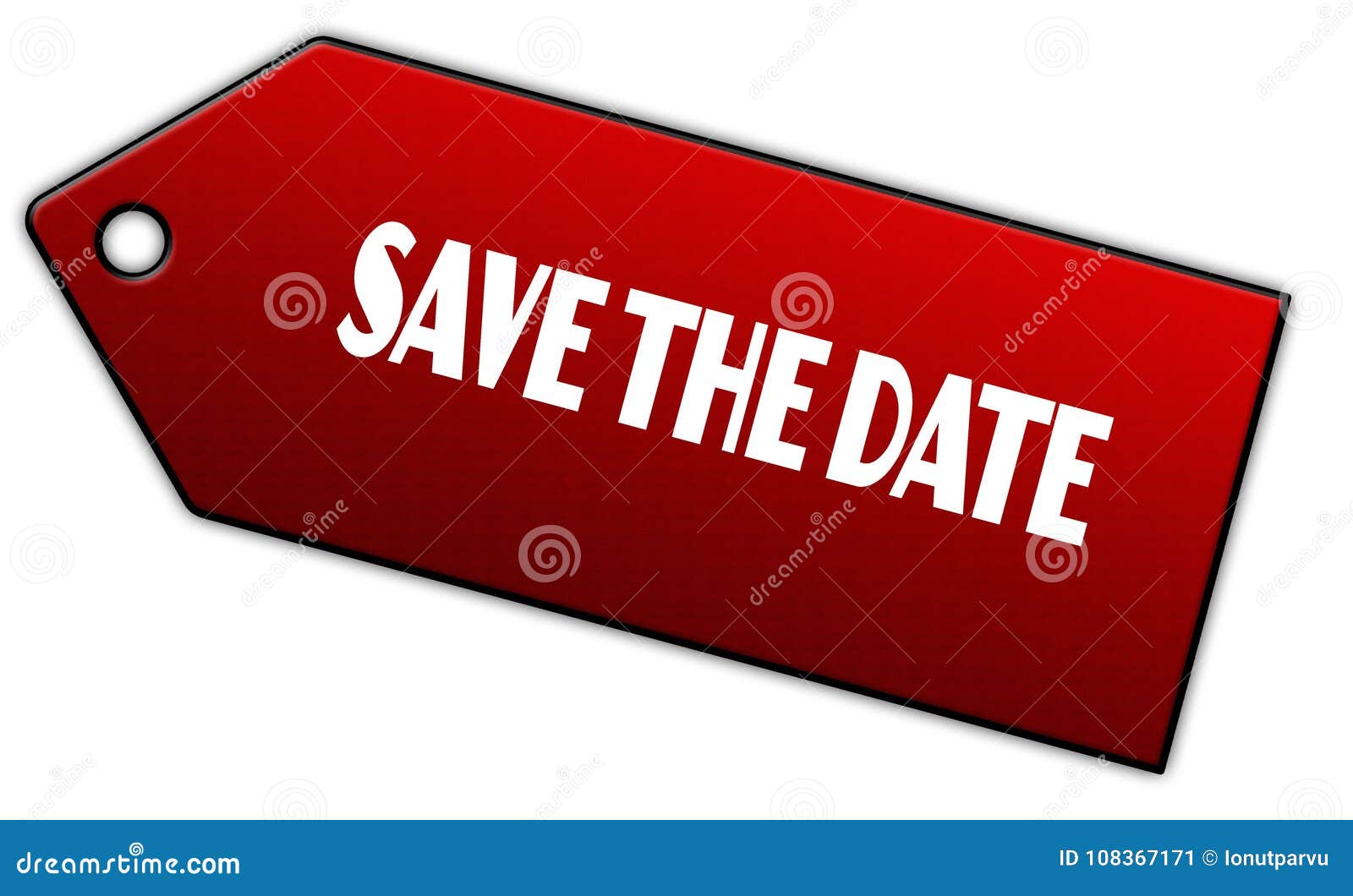 Red SAVE the DATE label. stock illustration. Illustration of label ...
