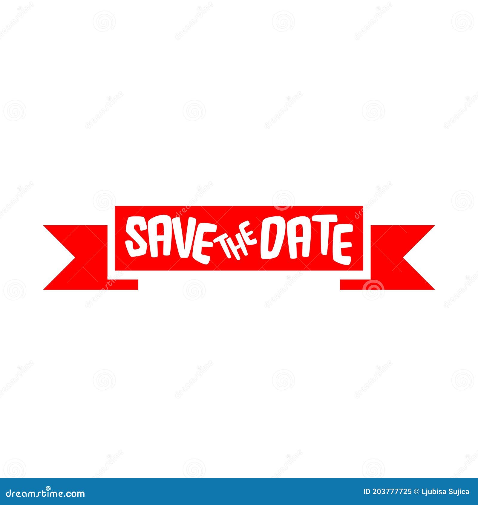 Red Save the Date Label Isolated on White Background Stock Vector ...