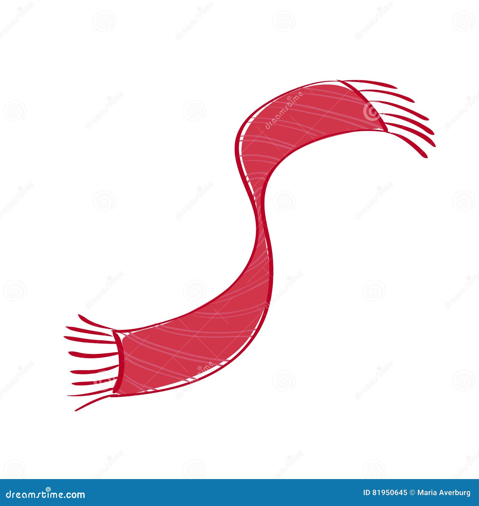 Red Scarf with Fringe on White Background. Vector Illustration Stock ...