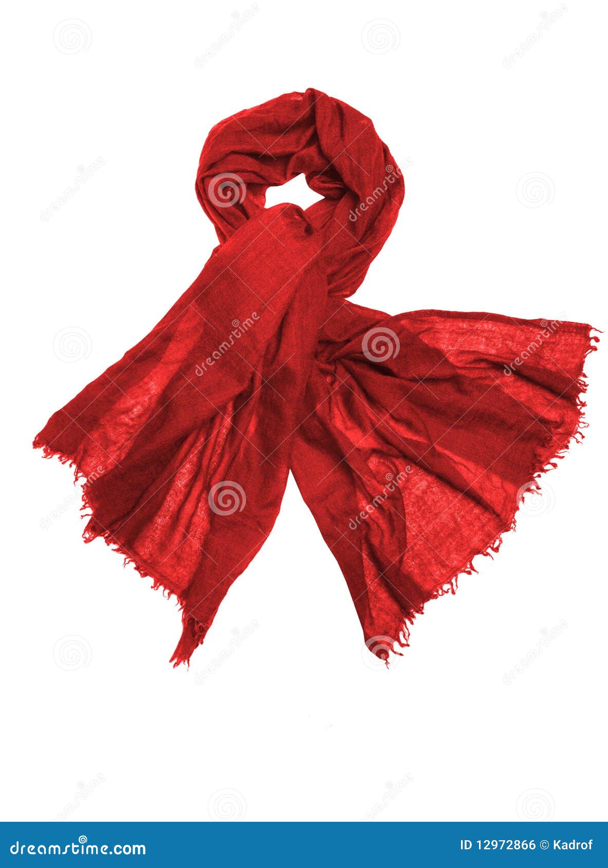 Red Scarf Isolated on White Stock Photo - Image of cotton, personal ...
