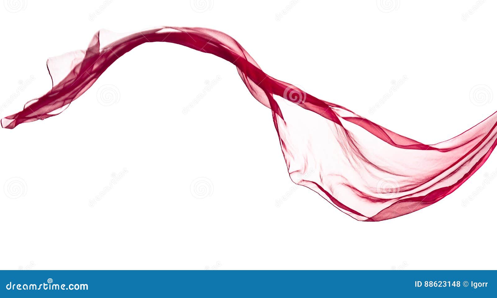 Red Scarf in the Wind , Isolated on White Stock Photo - Image of ...