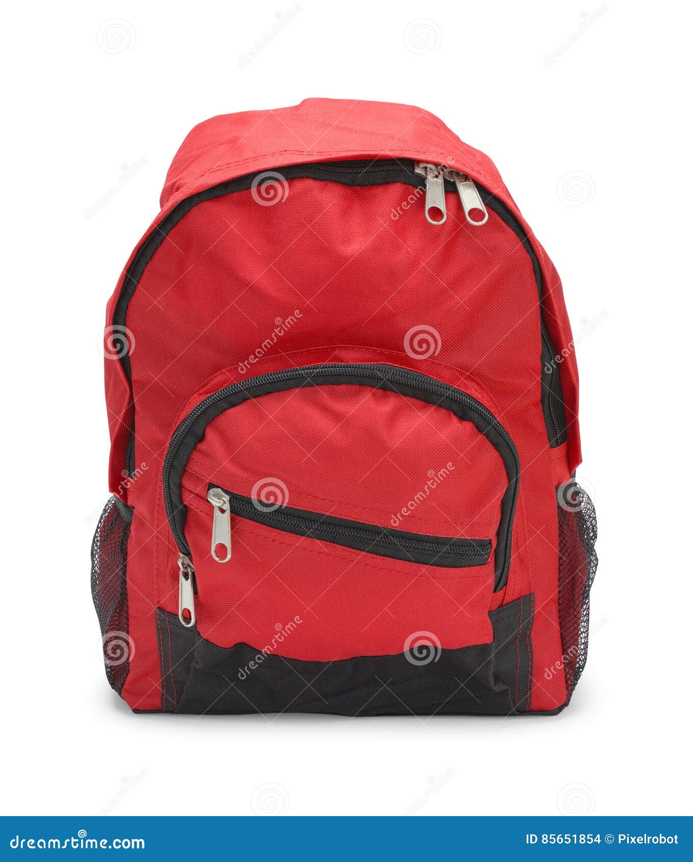 Red School Backpack stock photo. Image of supplies, education - 85651854