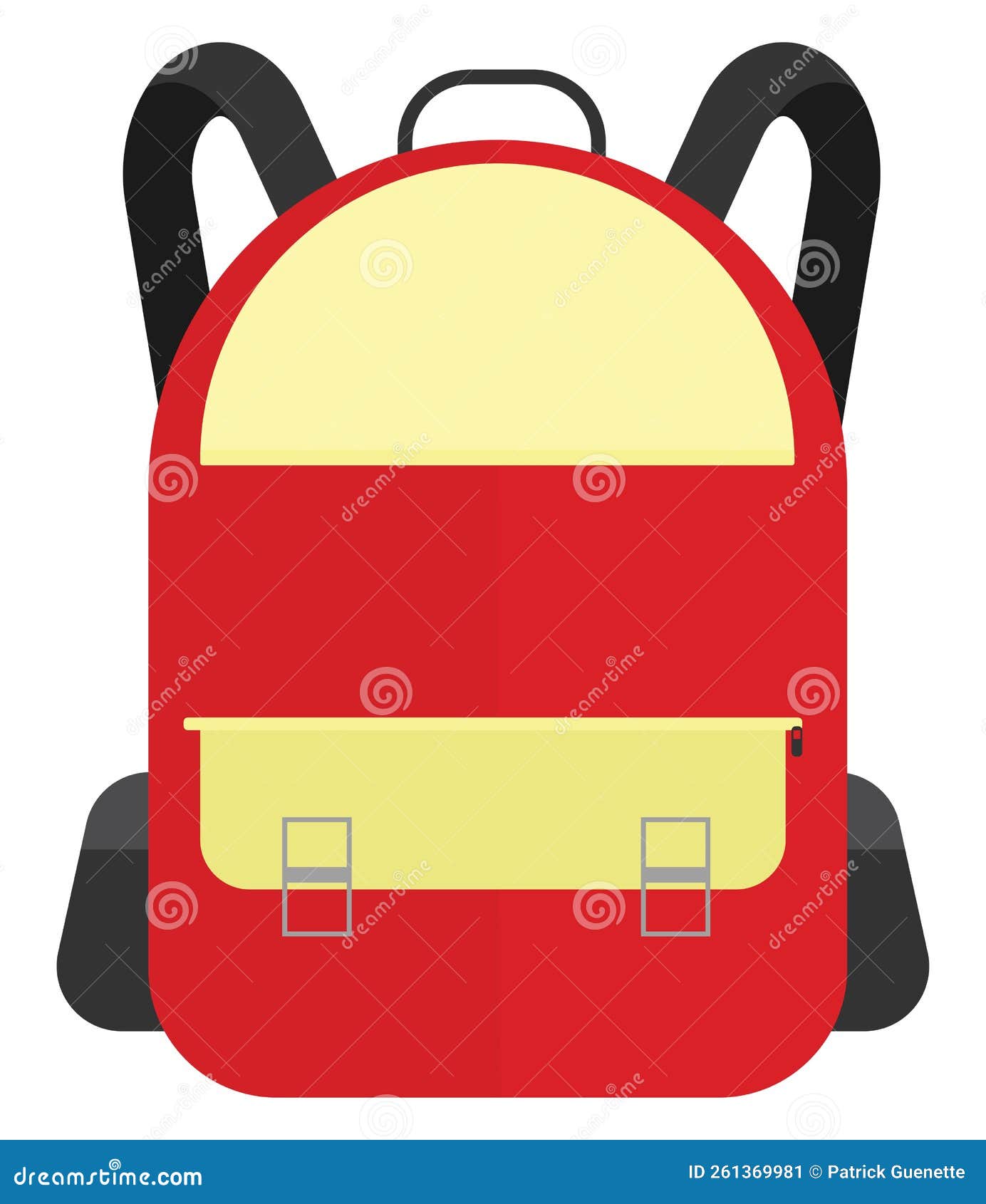 Red school backpack, icon stock vector. Illustration of childhood ...