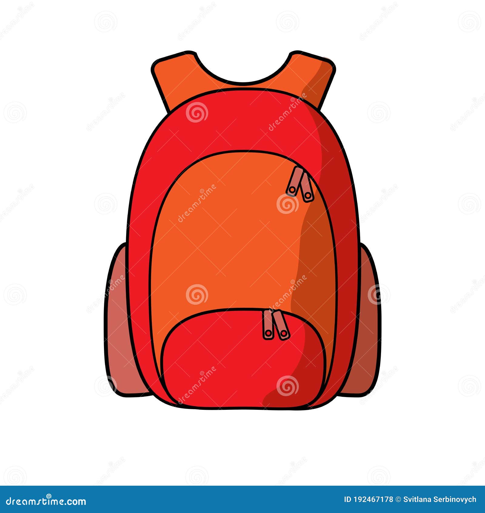 Red School Backpack Isolated. Back To School Concept Stock Illustration ...