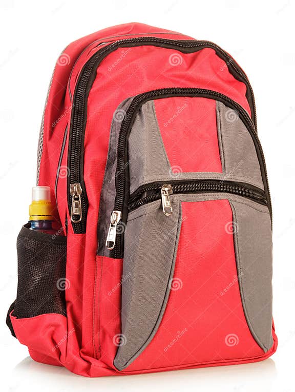 Red school backpack stock photo. Image of pack, handbag - 42780334