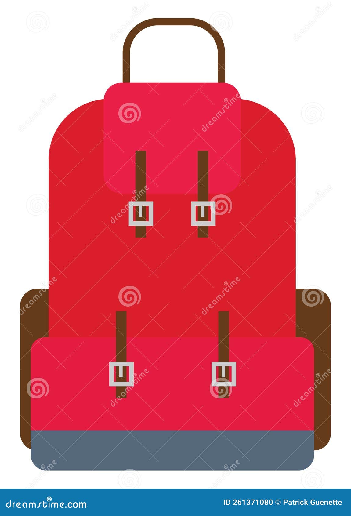 Red school bag, icon stock vector. Illustration of design - 261371080