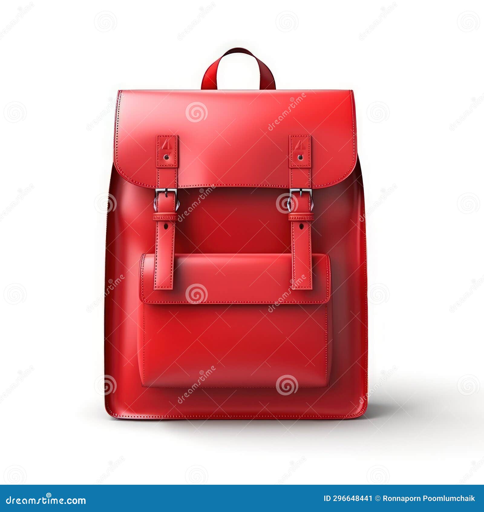 Red School Bag on a White Background Stock Image - Image of school ...