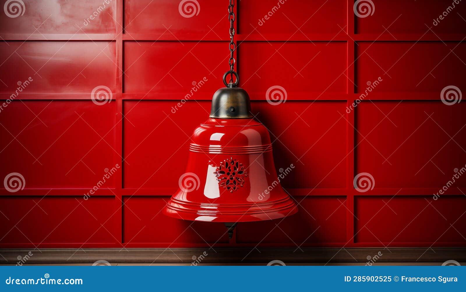 Red School Bell on the Wall Stock Illustration - Illustration of ...