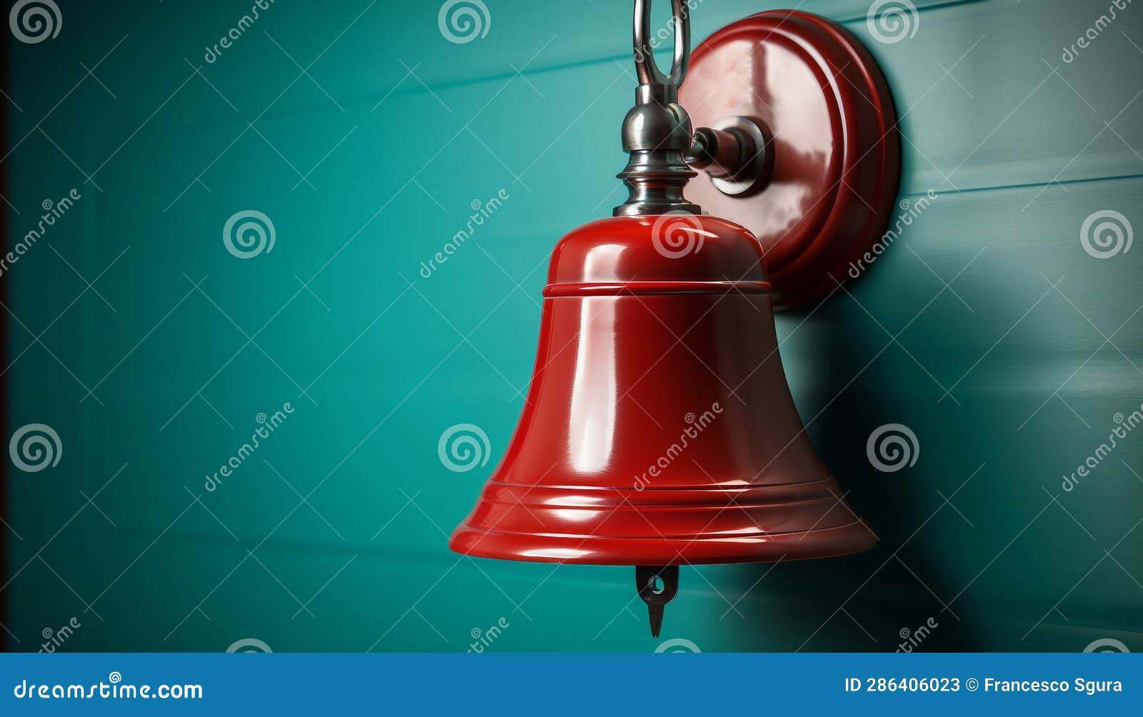 Red School Bell on the Wall Stock Illustration - Illustration of ...