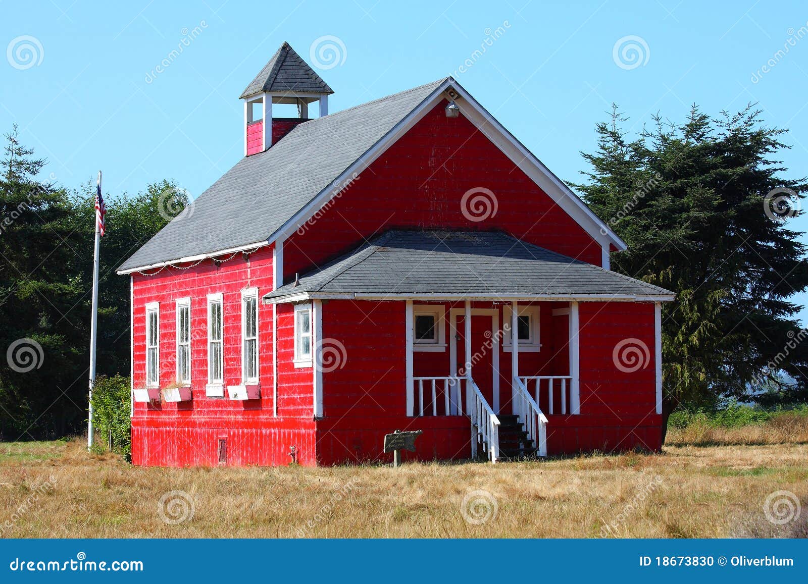Red School Building stock photo. Image of historic, gold - 18673830