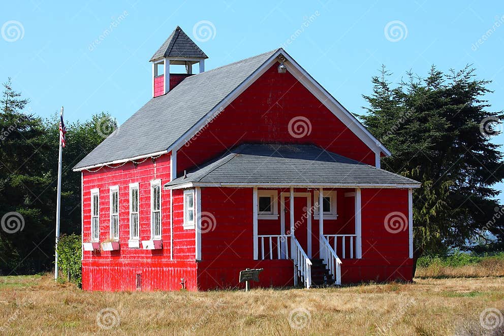 Red School Building stock photo. Image of historic, gold - 18673830