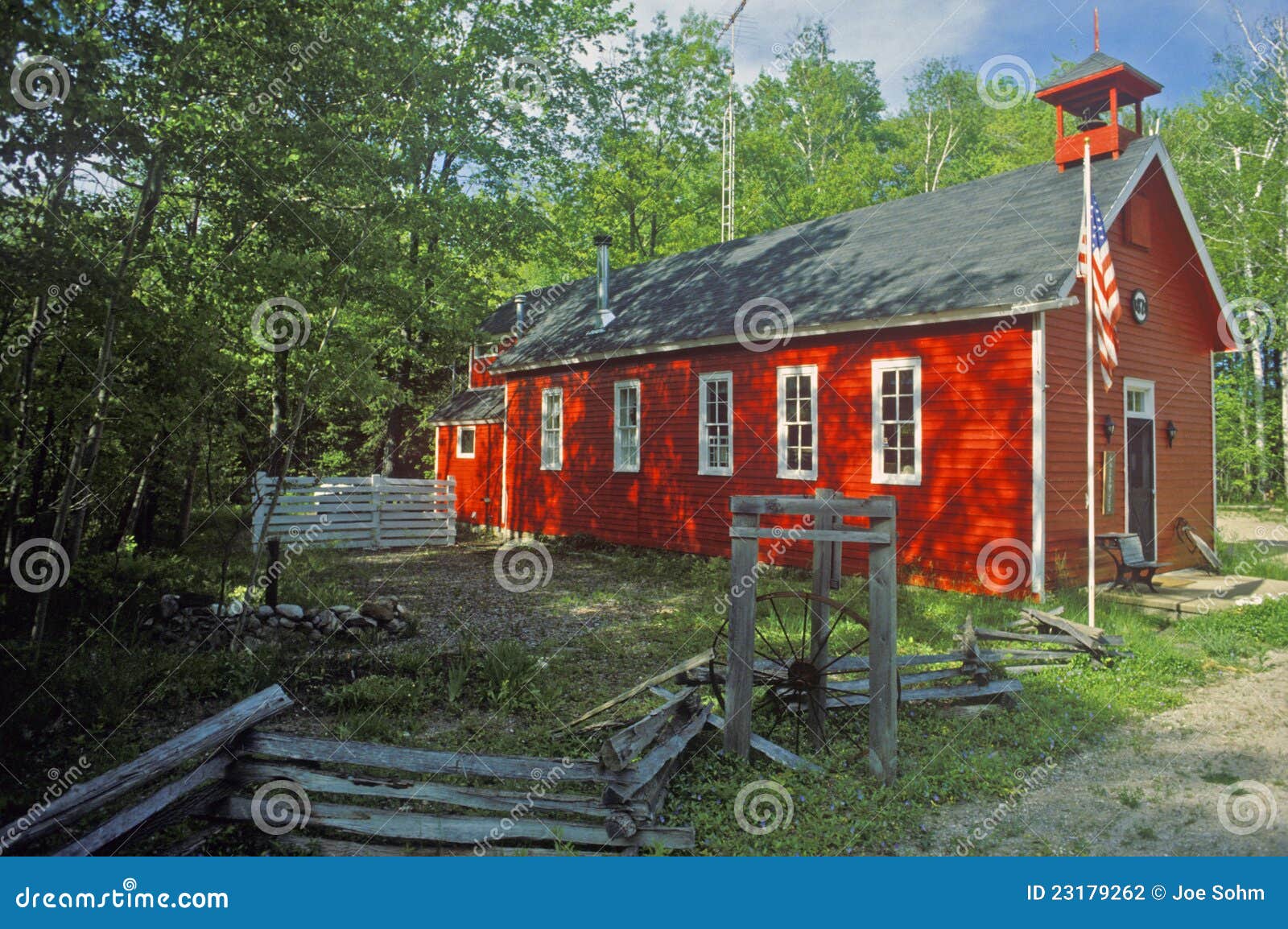 Red schoolhouse stock photo. Image of small, education - 23179262