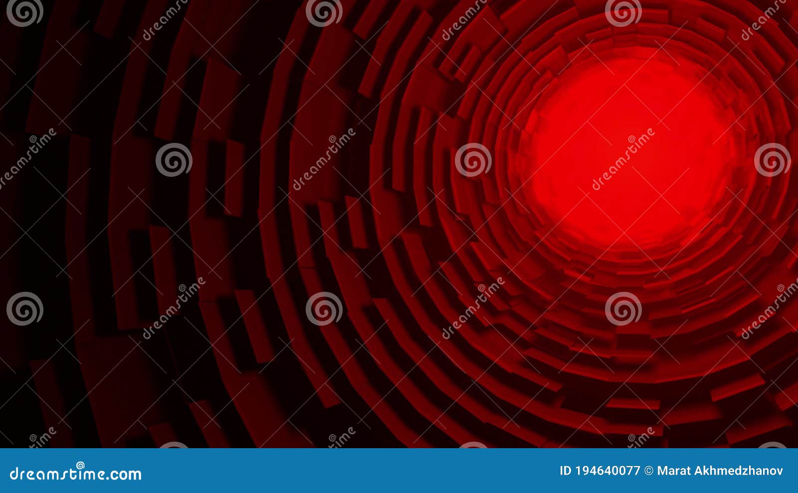 Red Sci-Fi Architecture Background Seamles Loop Circular Building 3d ...